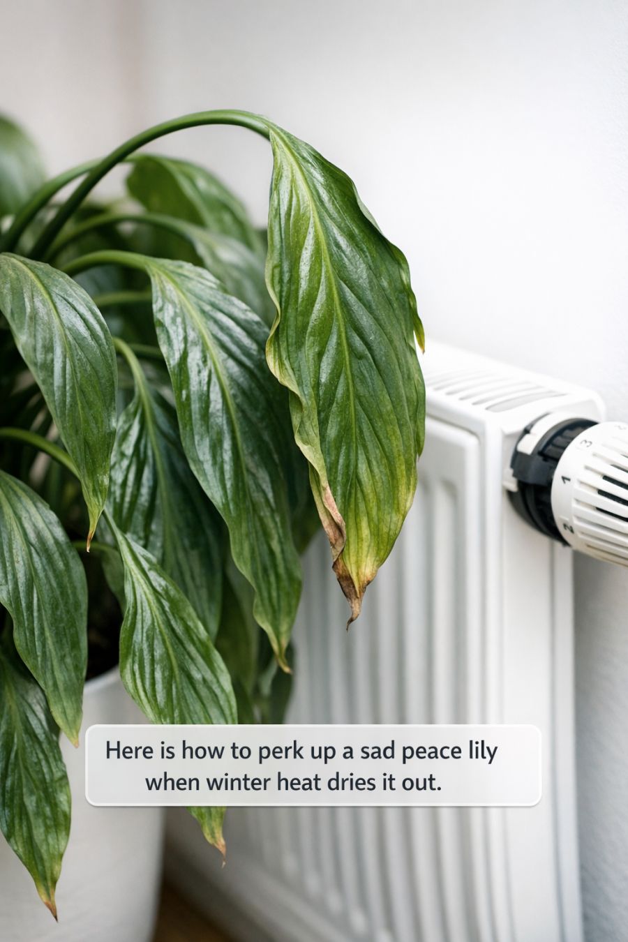 Here is how to perk up a sad peace lily when winter heat dries it out ...
