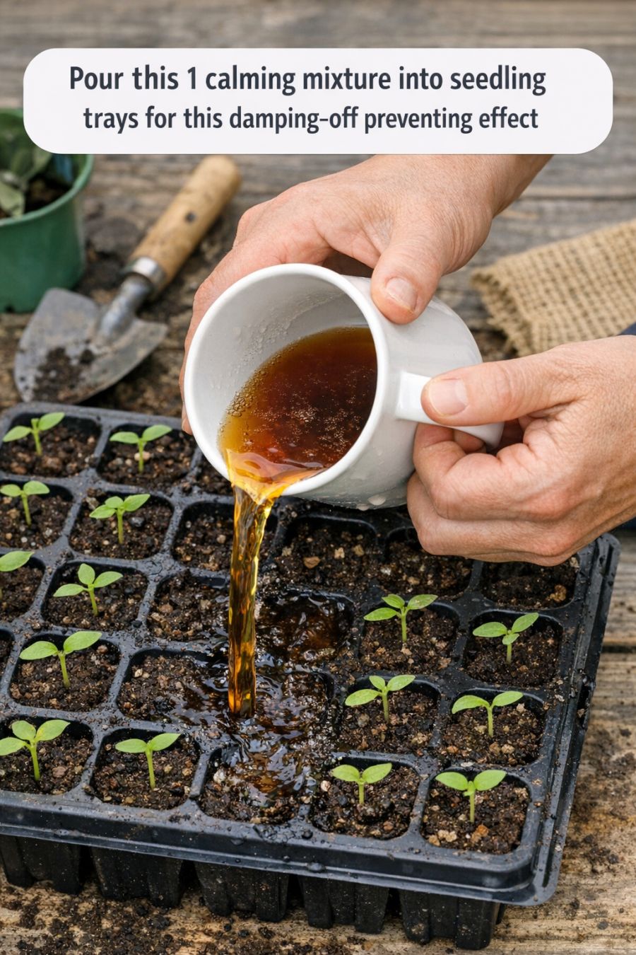 Pour this 1 calming mixture into seedling trays for this damping-off ...